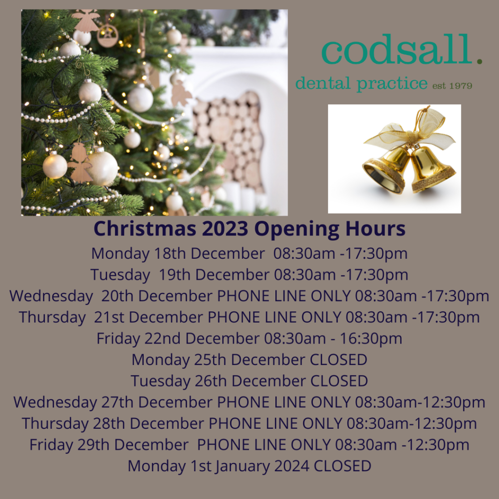 Christmas 2023 Opening Hours | Codsall Dental Practice